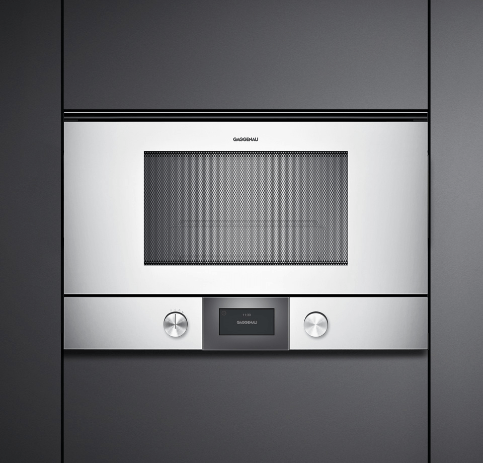 Microwave oven 200 series 200 series Full glass door in Gaggenau Silver ...